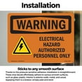 Electrical Hazard Authorized With Symbol OSHA WARNING Vinyl Decal Label ...