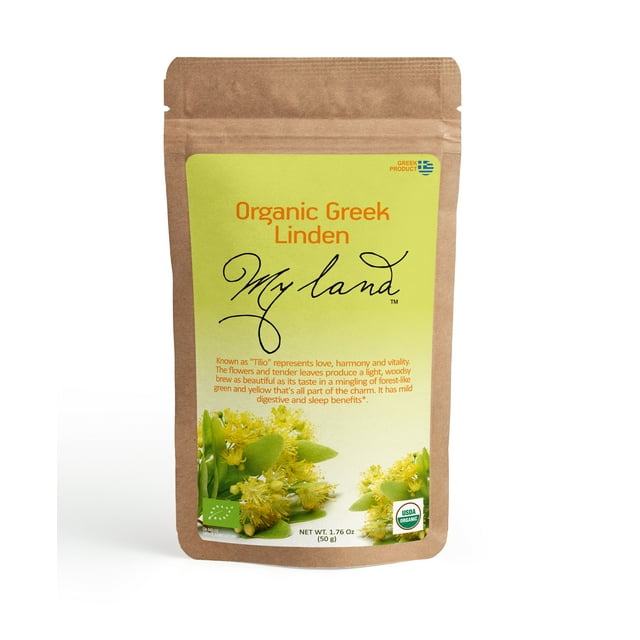 My Land Organic Greek Linden Herbal Tea in Kraft Bag - Caffeine-Free ...