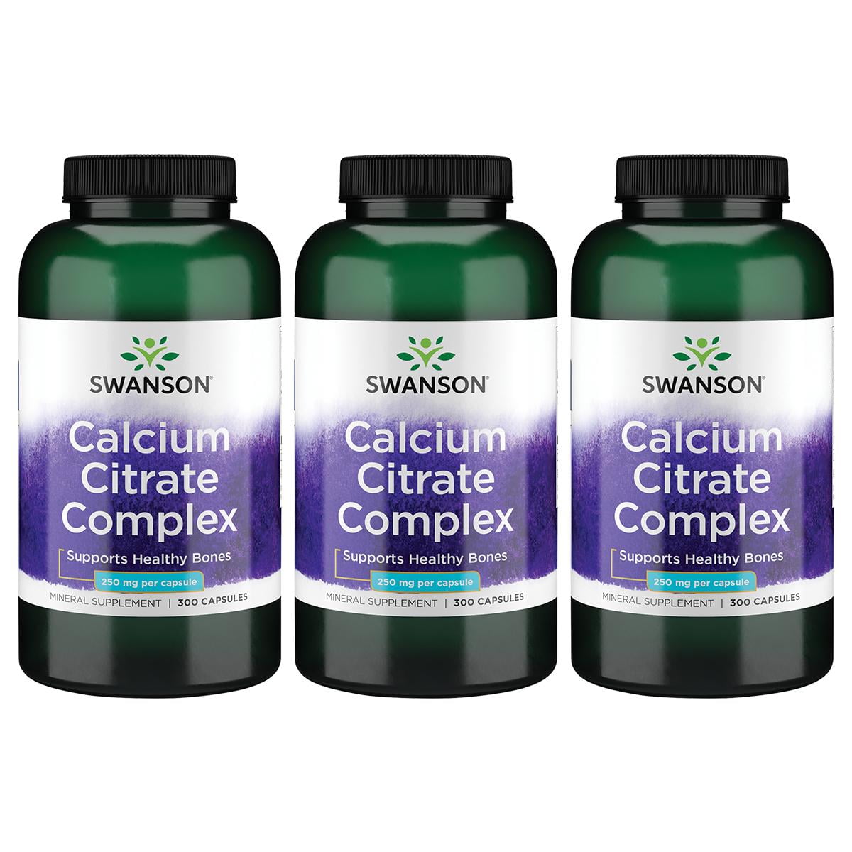 Swanson Calcium Citrate Complex 250 mg 300 Caps 3 Pack - Walmart.com