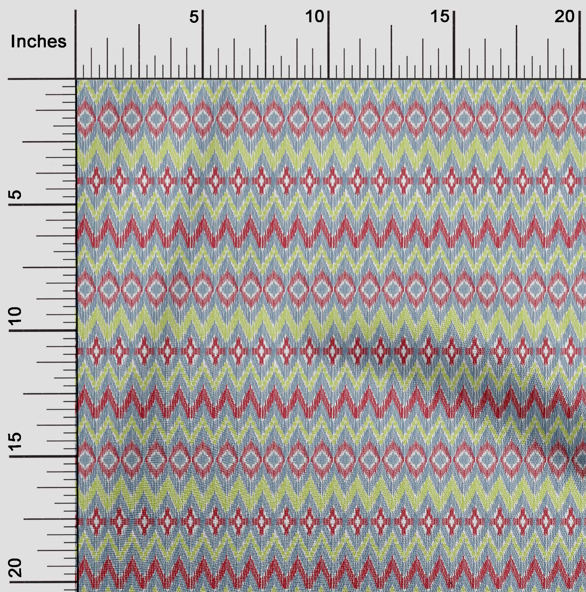oneOone Organic Cotton Voile Fabric Chevron Ikat Print Fabric By Yard ...