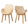bali & pari Ballerina Rattan and Mahogany wood Japandi Dining Chairs ...