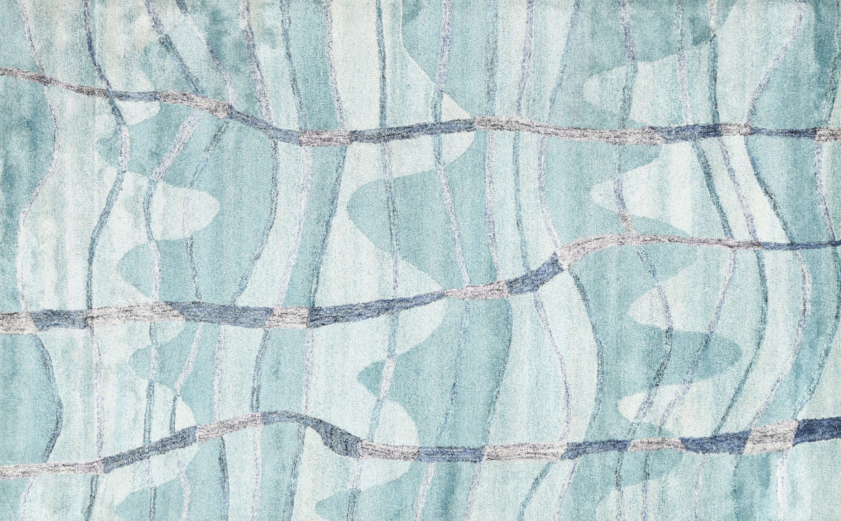 Ahgly Company Indoor Rectangle Contemporary Pale Blue Abstract Area ...