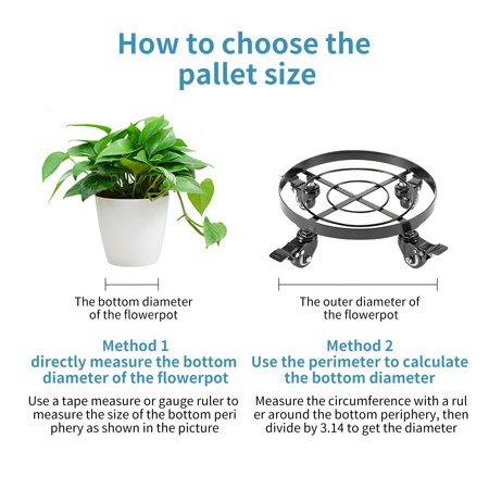 Load Bearing Universal Wheel Mobile Flower Stand Pulley Wrought Iron ...