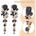 4 Pairs Bridal Tear Drop Flower Cluster Long Dangle Earrings Gold Green ...