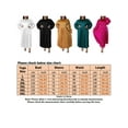 Capreze Women Dresses Solid Color Maxi Dress Plus Size Long Sleeve Crew Neck Dress Rose Red 4XL ...