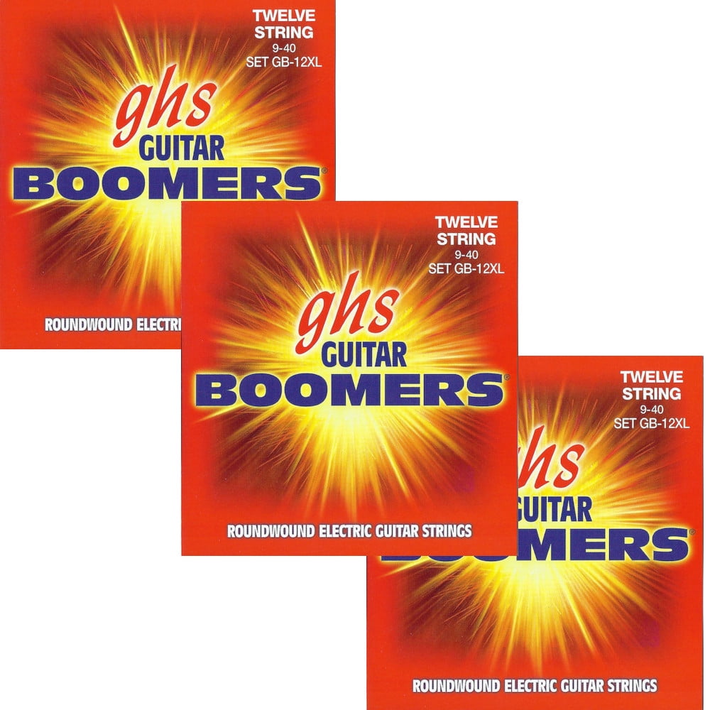 GHS Boomers Guitar Strings 3-Pack 12-String Electric Extra Light ...