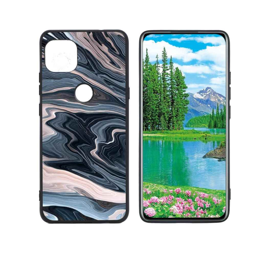 Compatible with Moto One 5G Ace Phone Case, Marble-4 Case Silicone ...