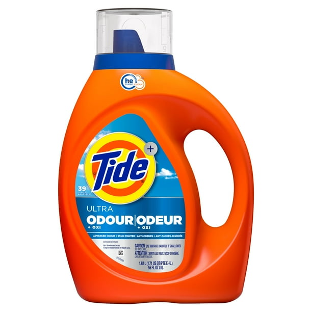 Tide Ultra Odour Plus Oxi Liquid Laundry Detergent, 1.62 L, 39 Loads ...