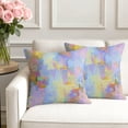 Blue Purple Oil Painting Pillow Covers Set of 4, Abstarct Blue Yellow ...
