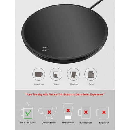 Electric Coffee Mug Warmer, USB Desk Cup Warmer with Light, Heating ...