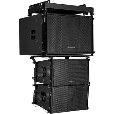 Sound Town ZETHUS Four Dual 10-inch Line Array Speaker and Professional Amplifier System Combo ...