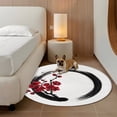 Cherry Blossom Round Rug 3.3ft Washable Circle Entryway Rugs Non Slip ...