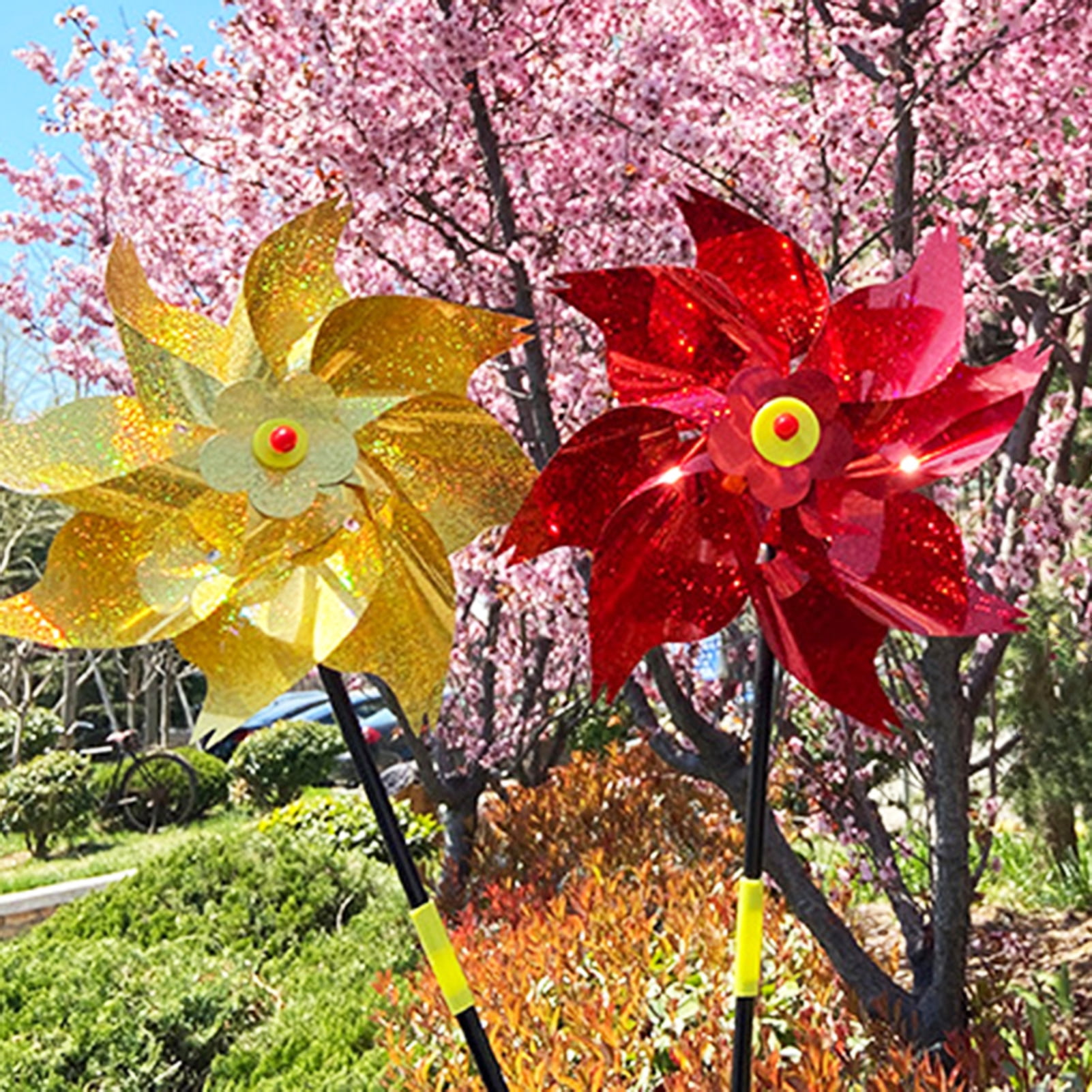 Bobasndm Garden Windmills Easy to Assemble 5Pcs Bird Repeller Sparkly ...