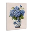 Stupell Industries Songbird Perched on Hydrangeas Canvas Wall Art ...