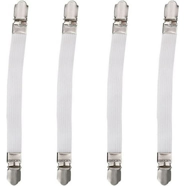 4 Pc Sheet Grippers Bed Elastic Straps Fasteners Clasp Suspender Clips ...