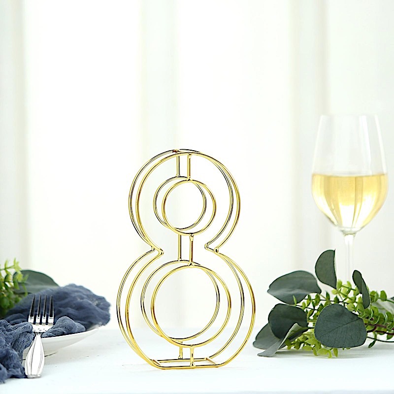 BalsaCircle 8" Gold 8 Metal 3D Wire Alphabet Number Sign Wedding Party ...