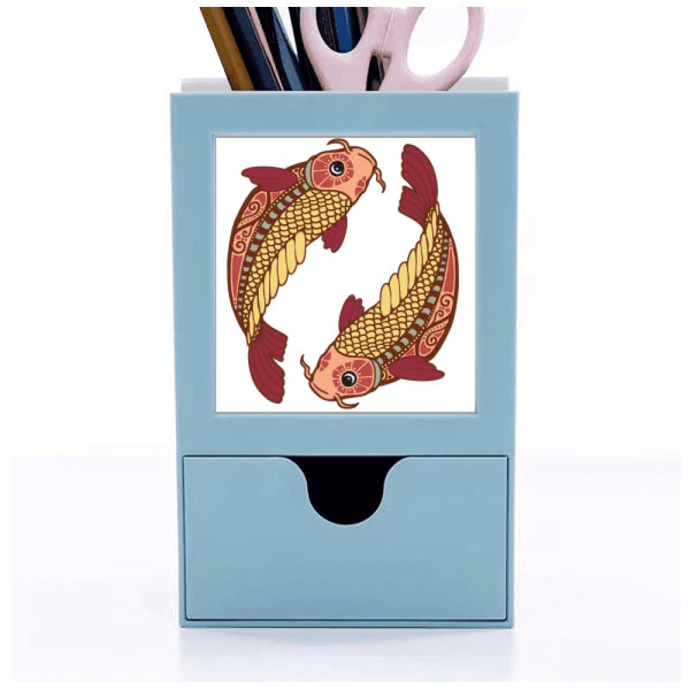 Pisces Constellation Zodiac Symbol Desk Supplies Organizer Pen Holder ...