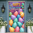 Colorful Eggs Happy Easter Banner Decorative Patterns Easter Egg ...