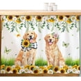 Cute Puppy Sunflowers Small Cabinet Curtains 11"W x 13"L, Farmhouse ...
