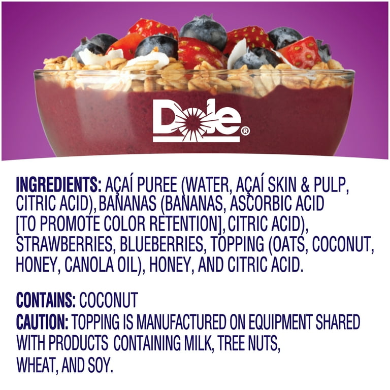 Dole Acai Bowls Frozen Original Acai Blend With Fruit And, 58% OFF