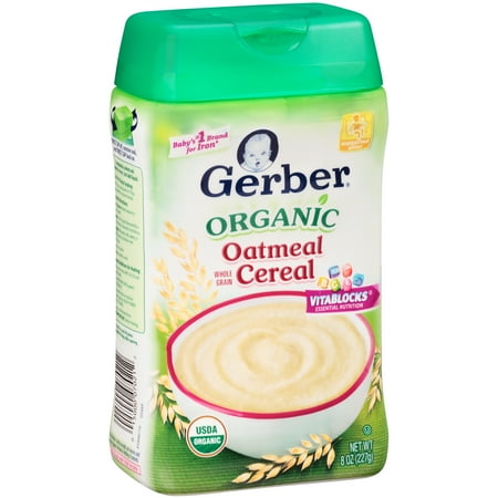 Gerber Organic Single-Grain Oatmeal Baby Cereal, 8 oz - Walmart.com