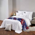 Bed Runner for Cal.King Size, Purple Independence Day Decorative Scarf ...