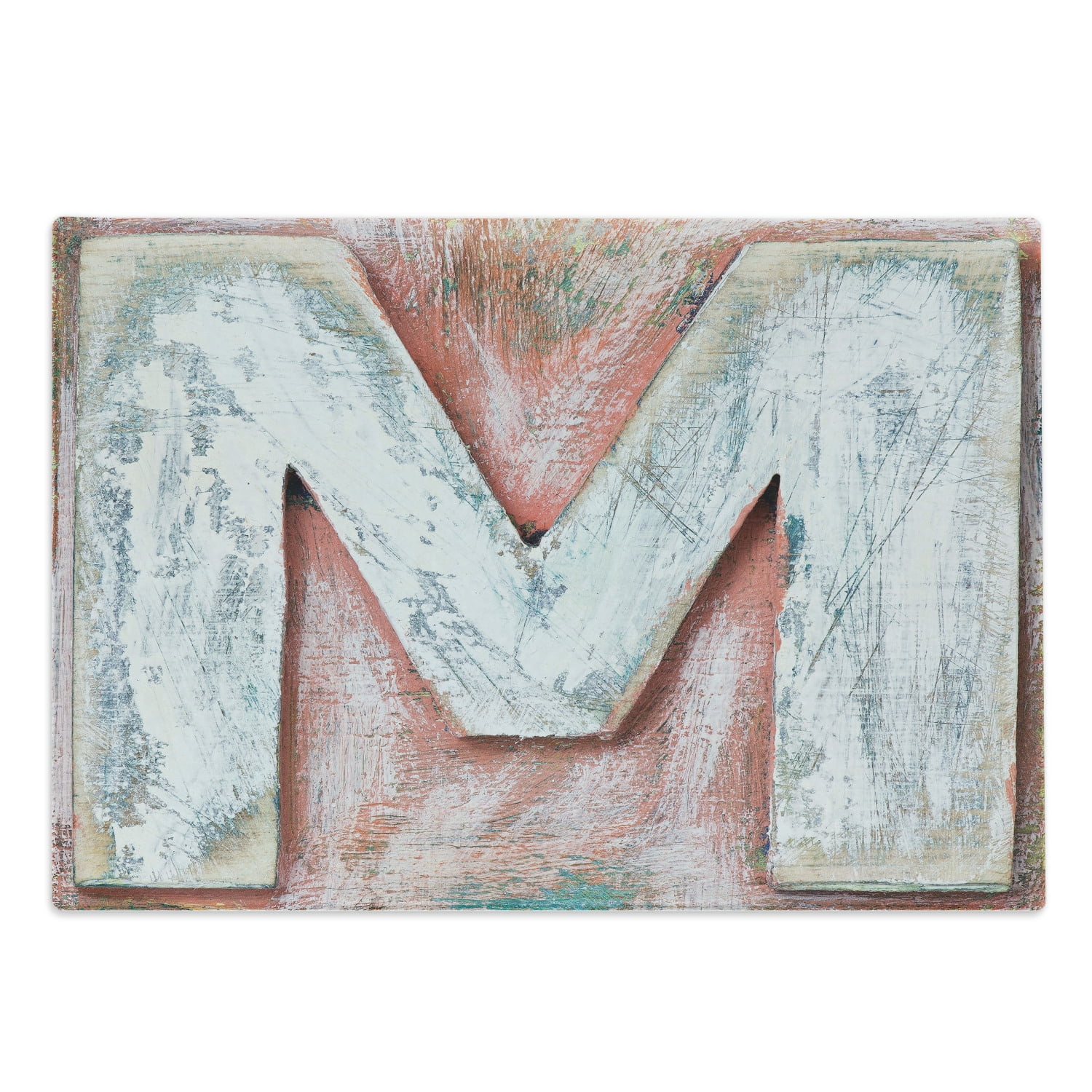 Letter M Cutting Board, Old Wood Capital Letter M Natural Worn out Look ...