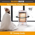 ZOOM Indoor Halogen Oscillating Space Heater with 3 Heat Settings and ...