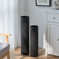 Black Cylinder Tall Floor Vase: 27.6/21.7in Metal Extra Large Drative ...