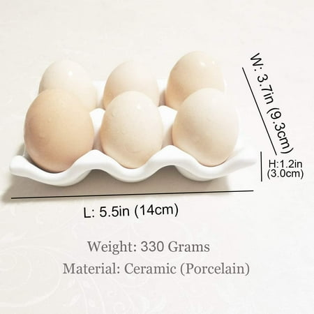 Bmatwk Ceramic Egg Holder Egg Tray Porcelain Fresh Egg Holder for ...