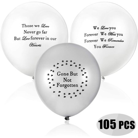 105 Pieces Release Memorial Balloons Funeral Remembrance Balloons ...