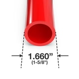 1-1/4" Size Furniture Grade PVC Pipe, 40", Red (3-Pack) - Walmart.com