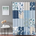 Bohemian Flower Patchwork Shower Curtain Set with Hooks, Spring Vintage ...
