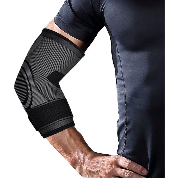 Elbow Sleeve Compression Support Brace with Strap for Tendonitis ...