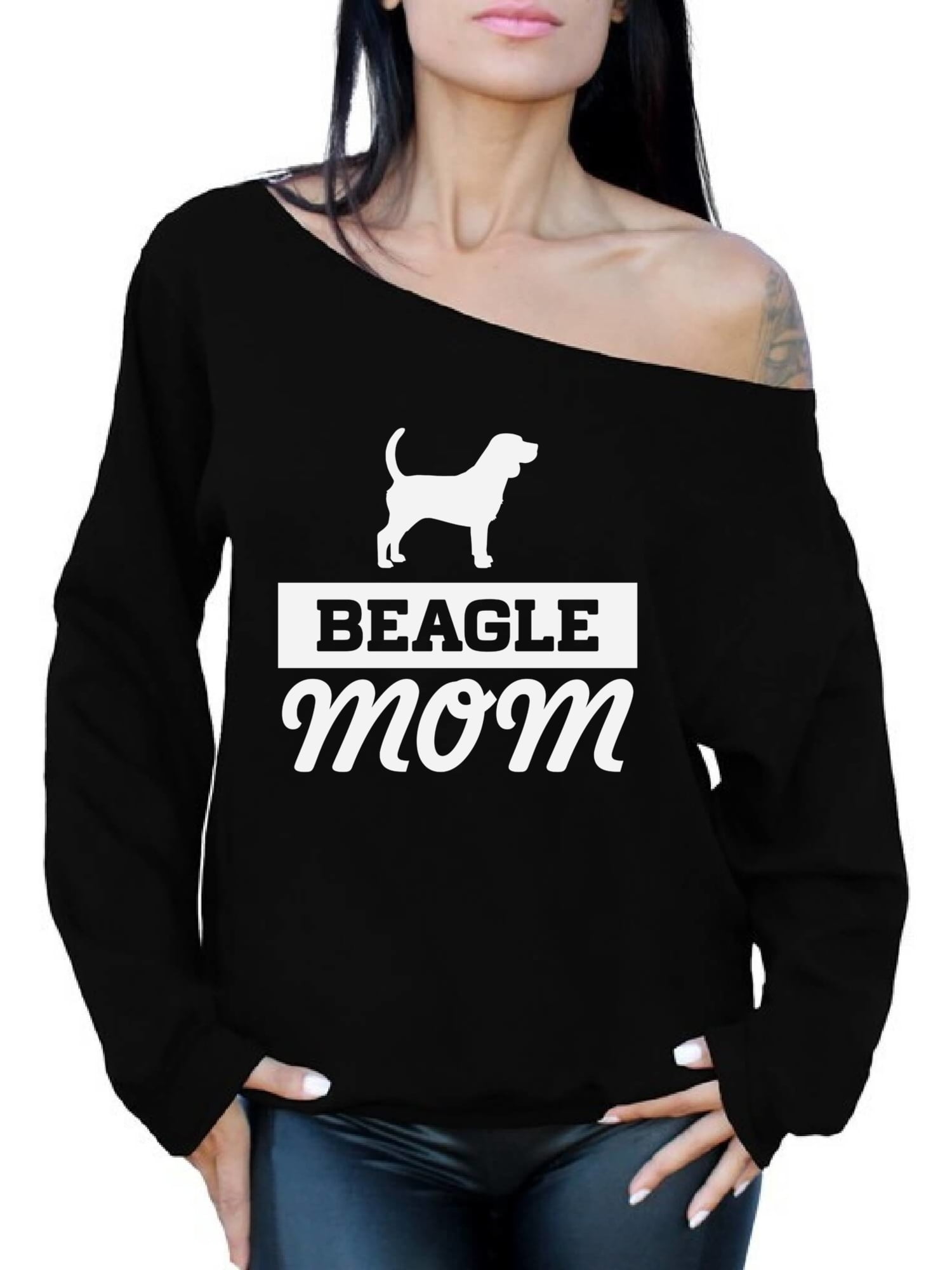Awkward Styles Women's Beagle Mom Dog Lover Graphic Off Shoulder Tops ...