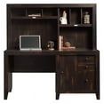 Pemberly Row Computer Desk with Hutch in Char Pine - Walmart.com