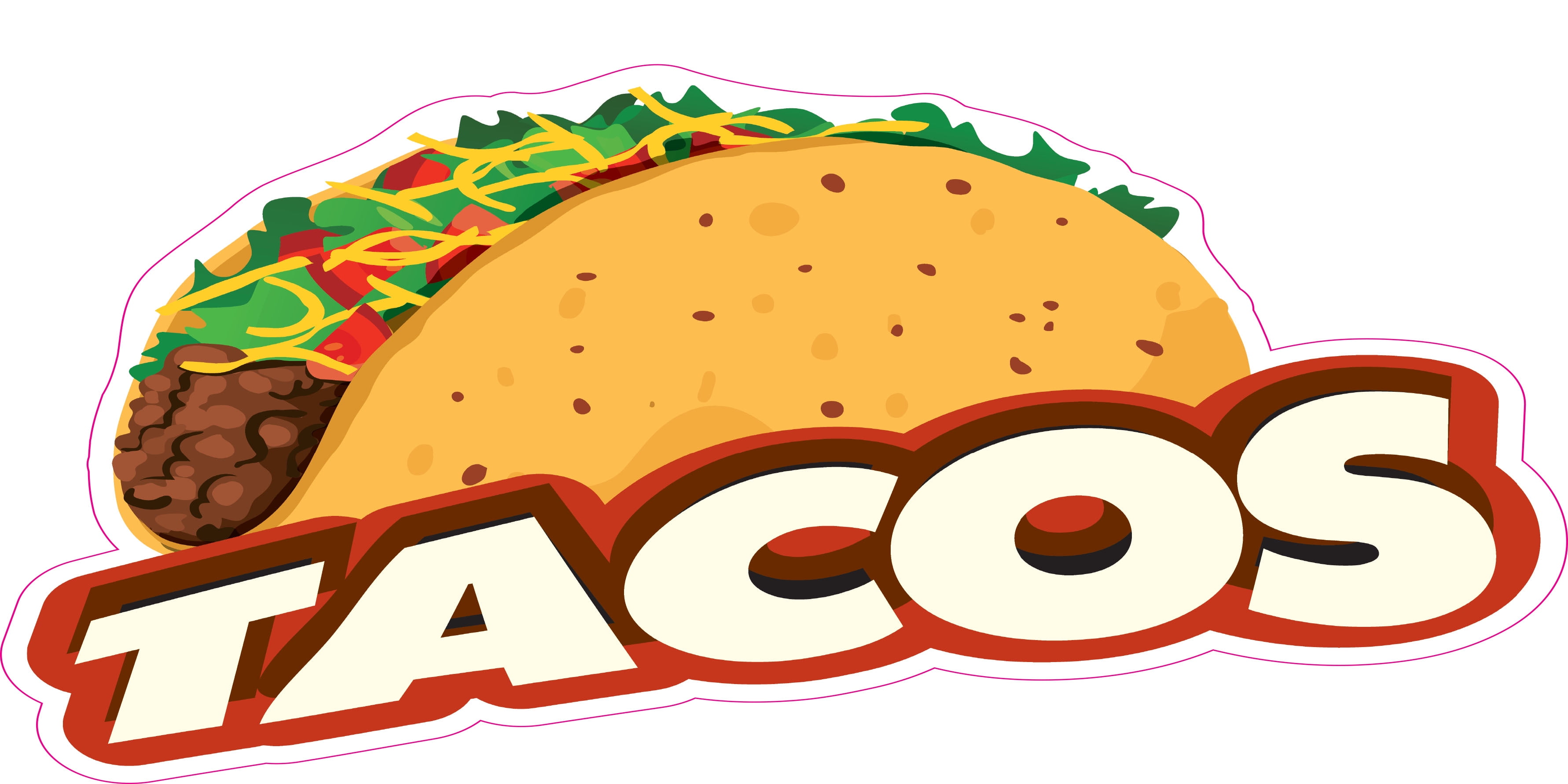48" TACOS Concession Decal mexican stand cart trailer sign - Walmart ...