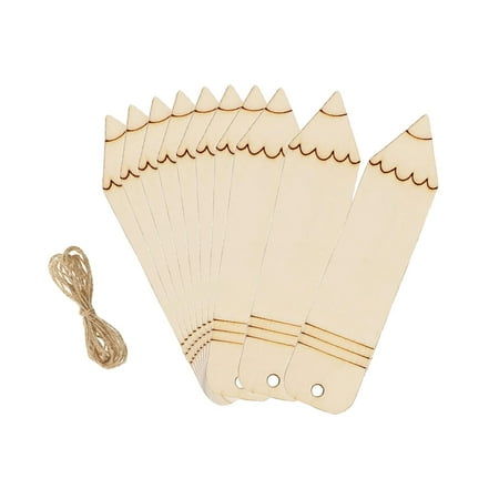 10x Unfinished Slice Pen Shape Cutouts Chips Projects Wooden Pencil ...