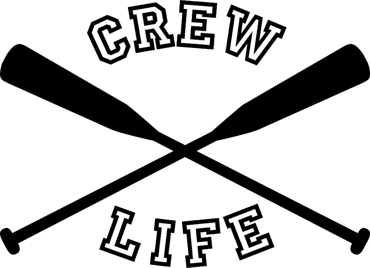 Crew Life Crossed Oars Varsity Rowing Water Sports Lifestyle Wall ...