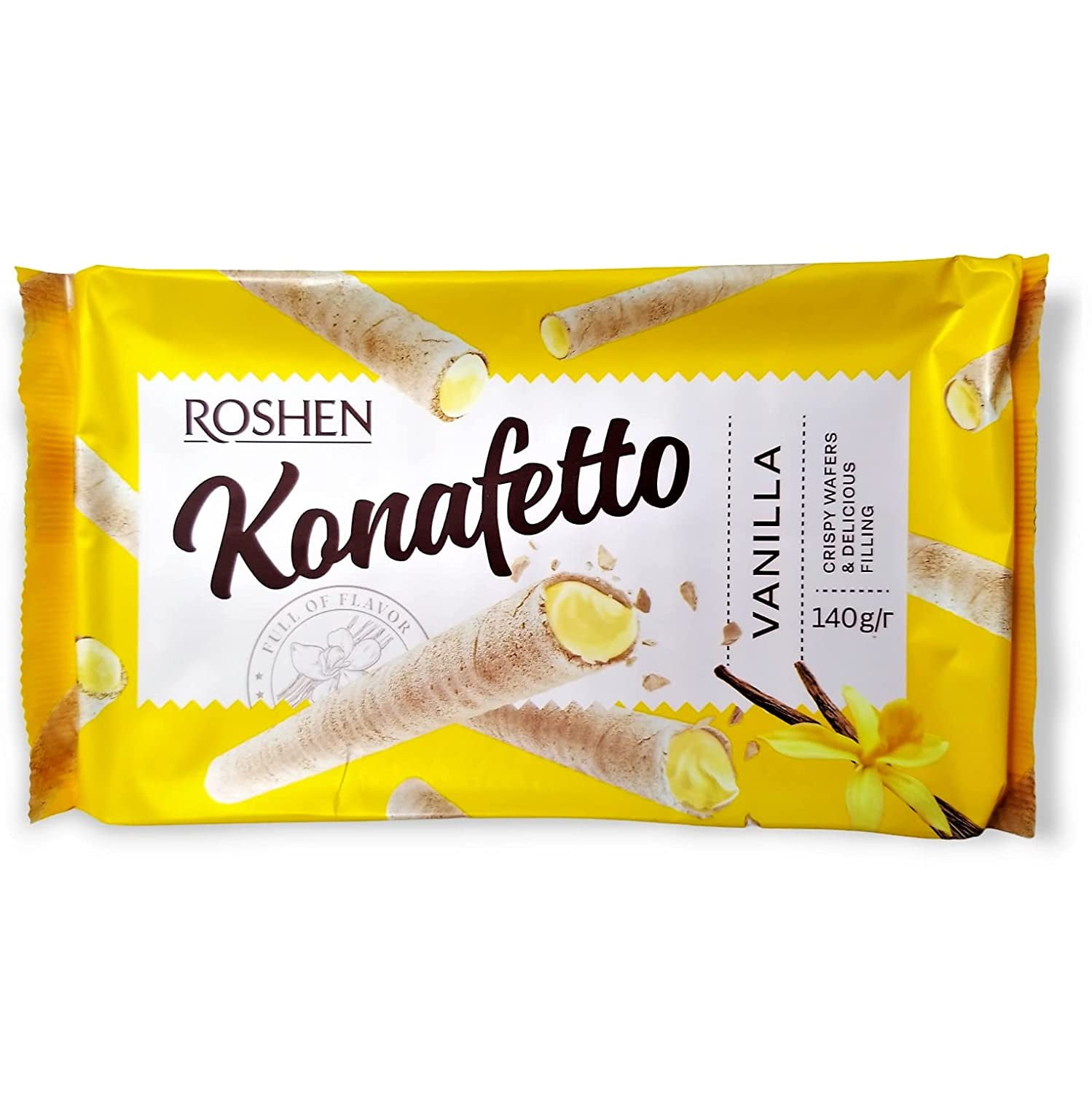 Roshen Crispy Flavorful Wafer Rolls "Konafetto" with Vanilla-Cream ...
