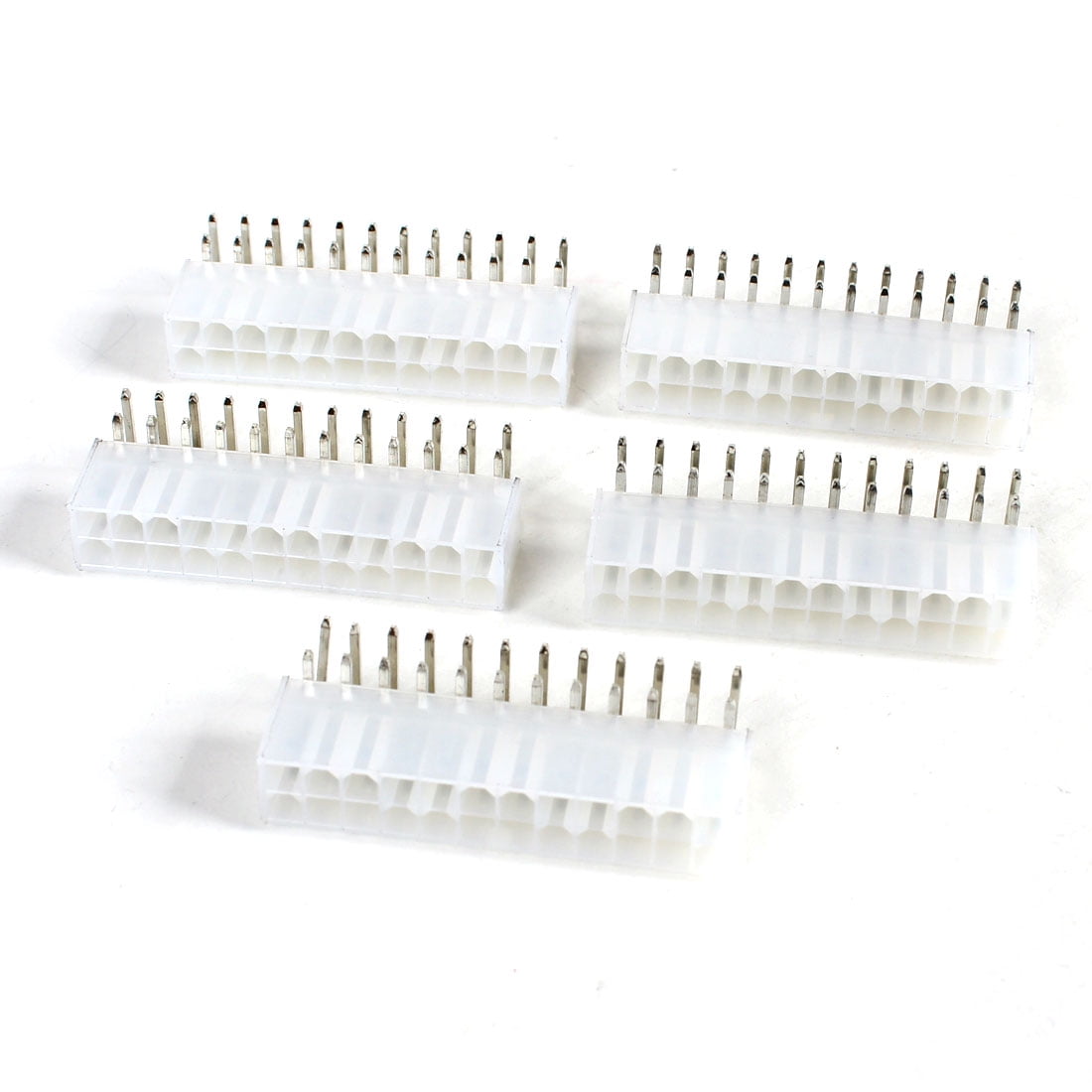 5 x White Plastic Module PSU 24 Pins Plug Terminal ATX Connector ...