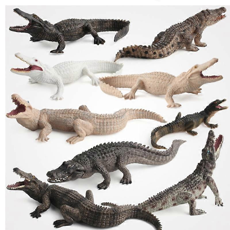 9-piece crocodile model simulation set crocodile animal model collector ...