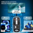 Yyuenw M133 Wireless Bluetooth Mouse, Triple Mode Transparent Design ...