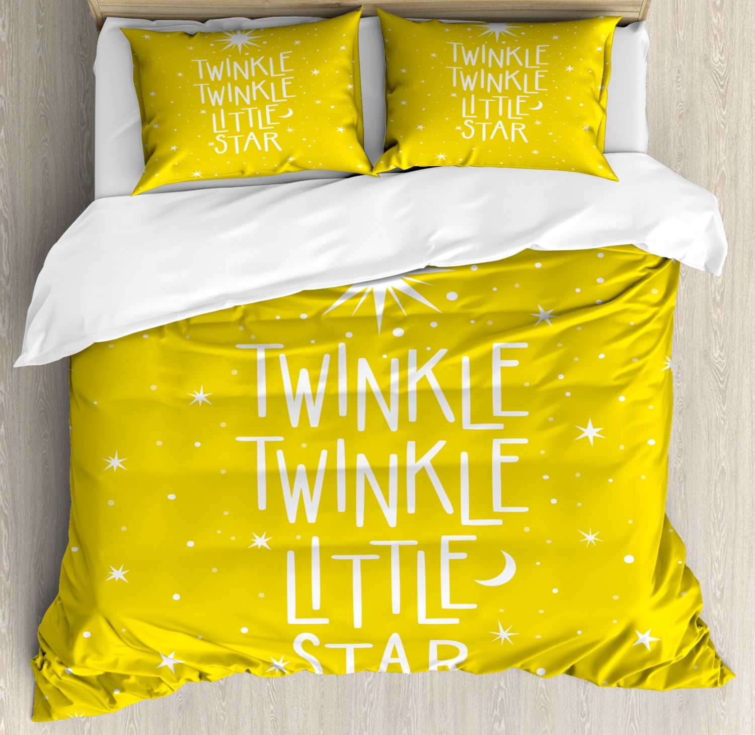 Saying Duvet Cover Set King Size, Doodled Bursting Pointy Stars ...