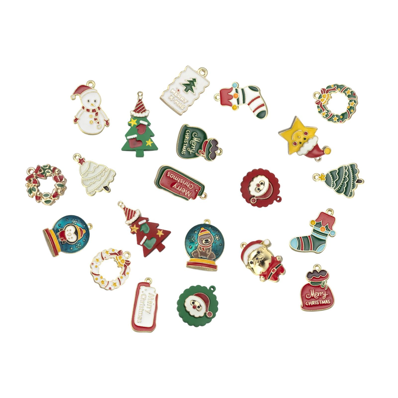 GUOOL 20pcs Alloy Cartoon Charms Christmas Styles Enamel Pendants DIY ...