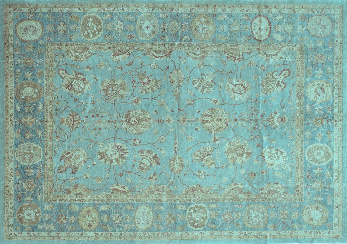 Ahgly Company Indoor Rectangle Oriental Light Blue Traditional Area ...