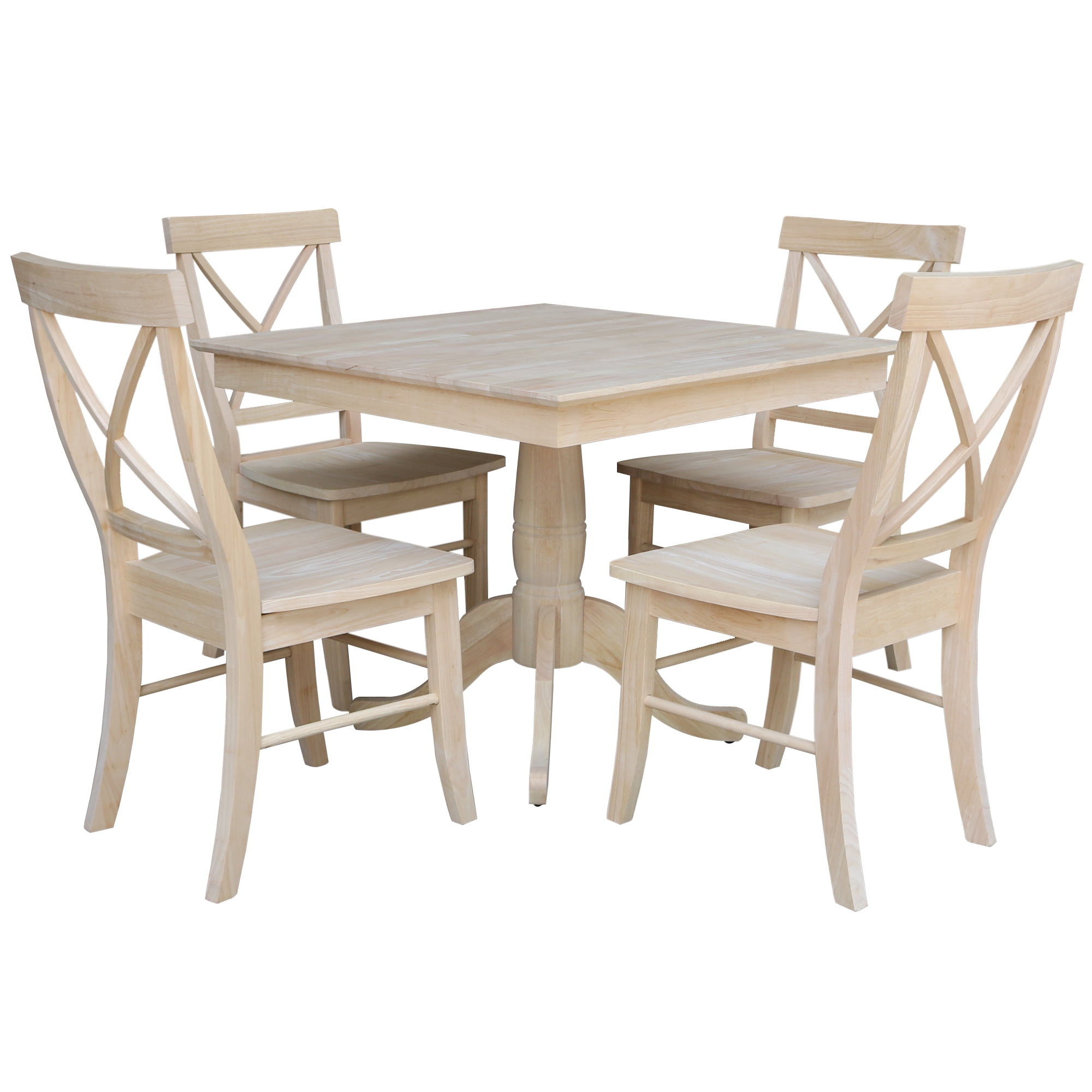 36-x-36-square-top-pedestal-table-with-4-chairs-set-of-5-walmart
