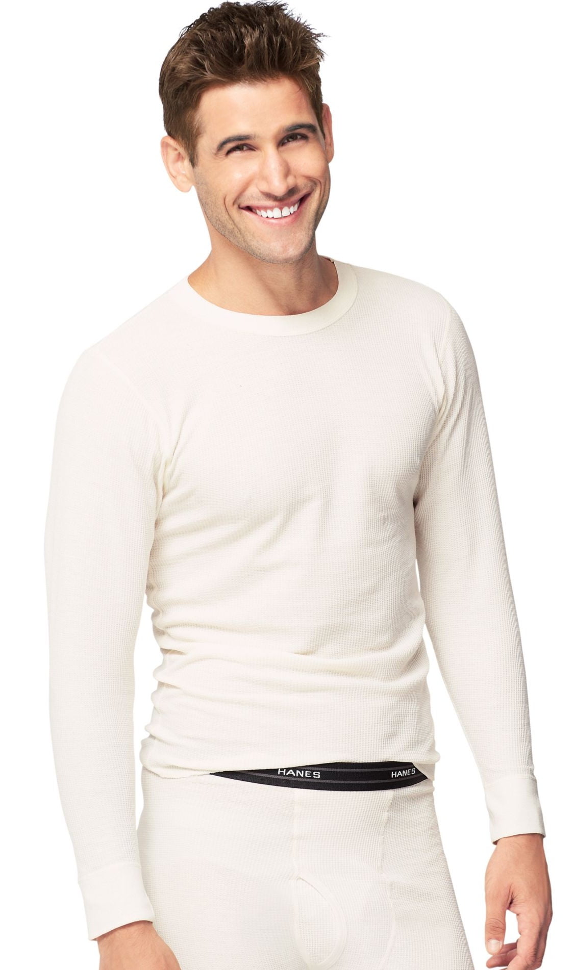 Hanes X-Temp Men`s Thermal Crew, 14500, L, Natural - Walmart.com