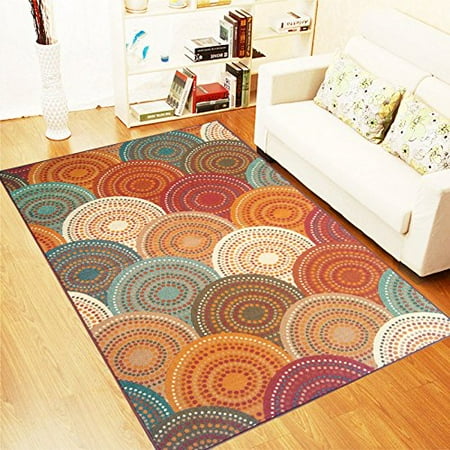 Contemporary Rainbow Bright Color Rubber Area Rugs Non-Skid Area Rug 8 ...