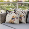 4th of July Golden Dog Outdoor Waterproof Throw Pillow Covers 16x16 Set ...